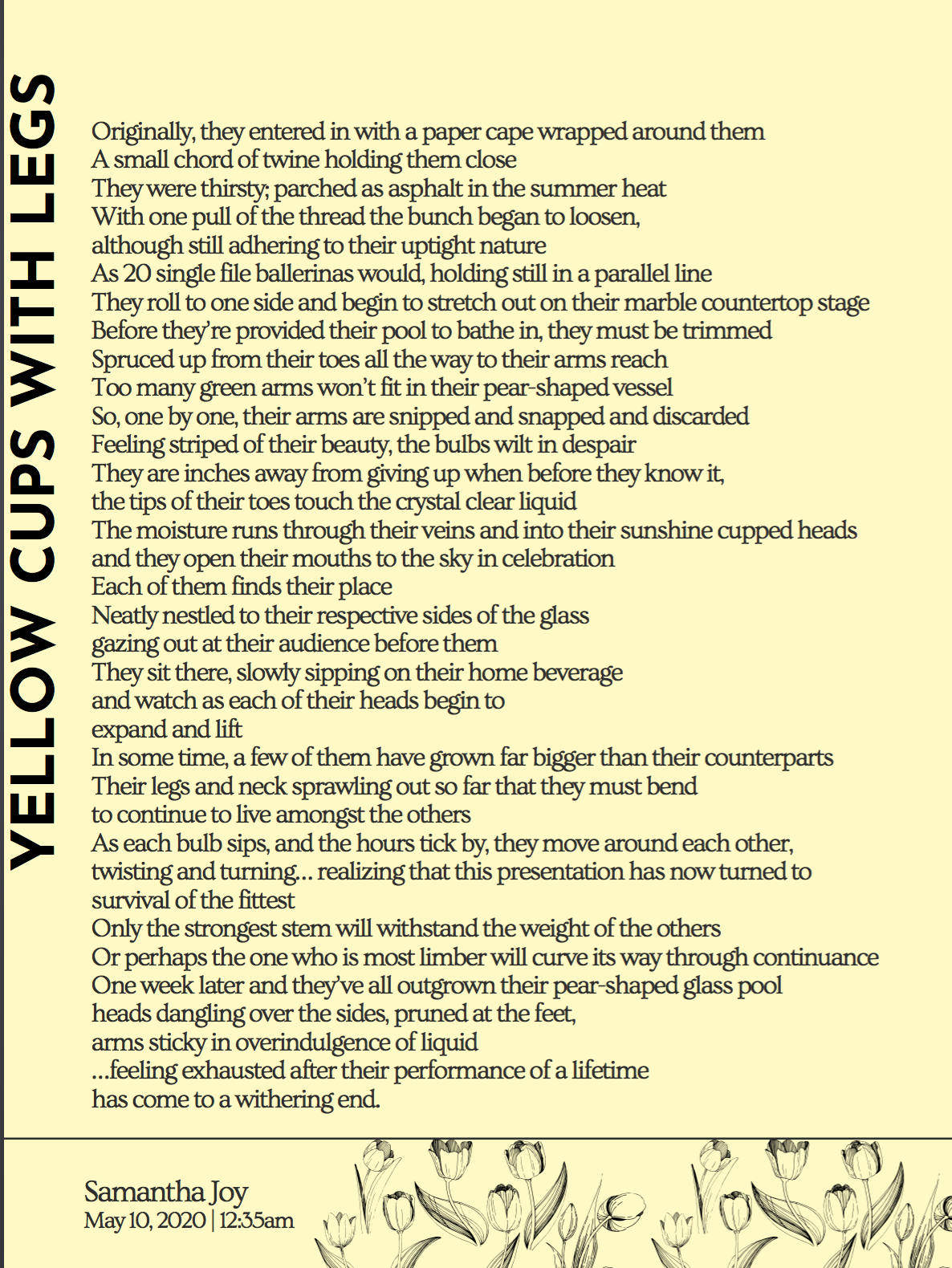 Yellow cups with legs – Joyful Thinking